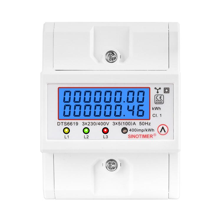 SINOTIMER DTS6619-046 100A 380V AC 3-phase 4 Wire Energy Meter Tempora ...