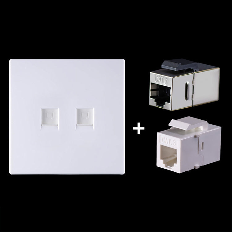 CAT.6 Shielded Pass-through Network Module, Dual Ports Panel + Shielde ...
